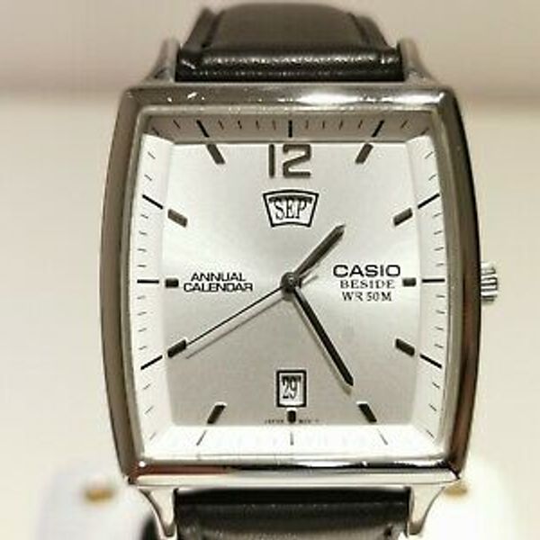 VINTAGE RECTANGULAR MEN'S QUARTZ WATCH "CASIO" BESIDE BEM-103 ANNUAL ...