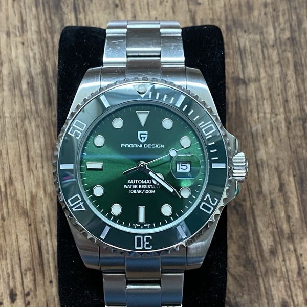 Pagani Design PD-1639 Submariner style Green Hulk watch. Automatic ...