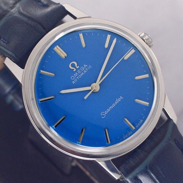 OMEGA SEAMASTER AUTOMATIC 24 JEWELS CAL.552 REF.165.002 BLUE DIAL MEN'S ...