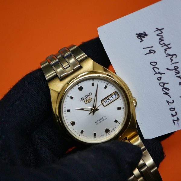 [WTS] SEIKO 5 Automatic Gold Plated Globe Dial for $45 | WatchCharts