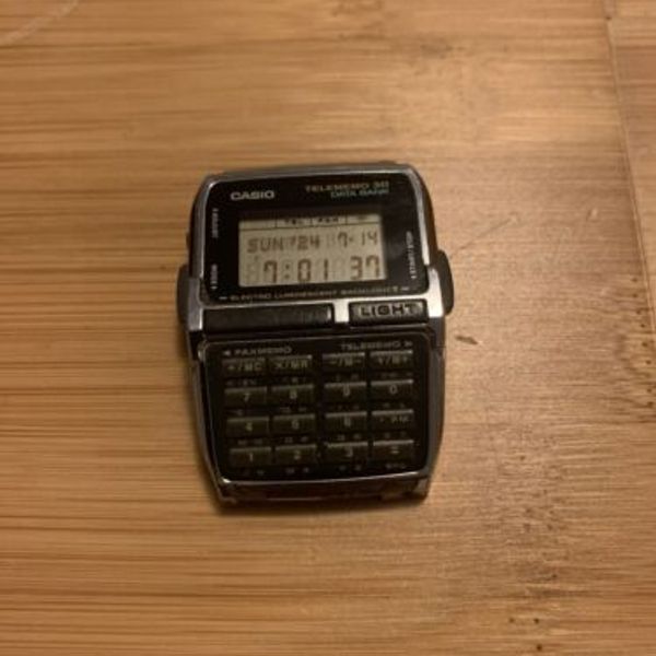 Casio Databank 300 Watch Men Silver Tone Digital Calculator Alarm New ...