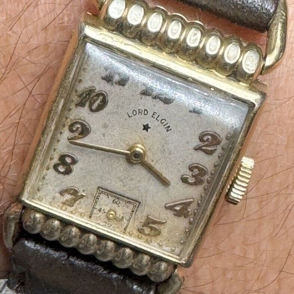 RARE 1940's LORD ELGIN DRIVER'S MEN'S ART DECO ORIGINAL DIAL 21J BOX ...