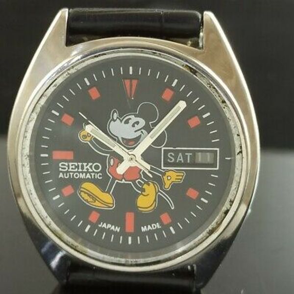 OLD VINTAGE SEIKO 5 AUTO 6309A CARTOON DIAL JAPAN MENS D/D WATCH 474d ...