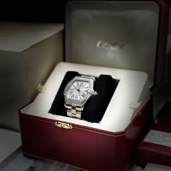Cartier Roadster GMT Receipt, Original Box, Black Strap, Original Owner ...