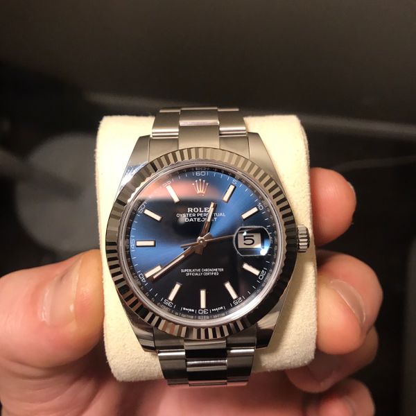 FS: 2017 Rolex Datejust 41 Blue Fluted Oyster Full Kit Canadian ...