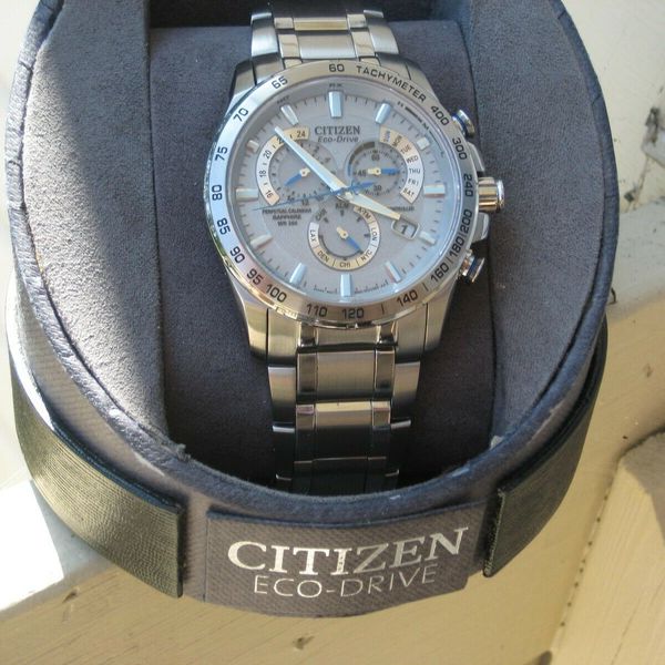 VERY RARE CITIZEN ECO DRIVE AT4000-53B RADIO CONTROLLED GRAY CHRONO ...