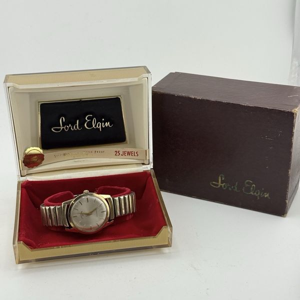 Lord Elgin mens watch vintage original box 25J, RUNS | WatchCharts ...