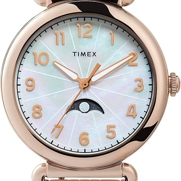 Timex - Moon Phase Stainless Steel Women's Quartz Watch - TW2T89400VQ ...