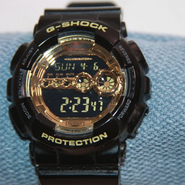 3263 Casio G-Shock Men's Watch GD100GB Sport Gold Black Resin Band ...