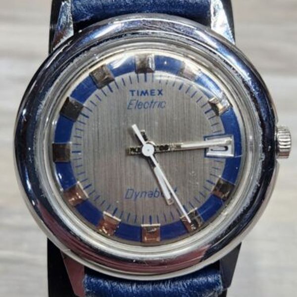 Timex Dynabeat Electric Men's 1970's Vintage Watch Blue accents With ...