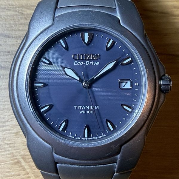 Citizen E111 - K006350 CK Eco Drive Titanium, Blue Dial | WatchCharts ...