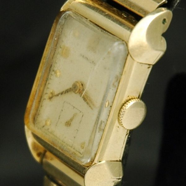 HAMILTON YELLOW GOLD Men's WATCH VTG 14k GF 982 19 Jewels Fancy Lugs ...