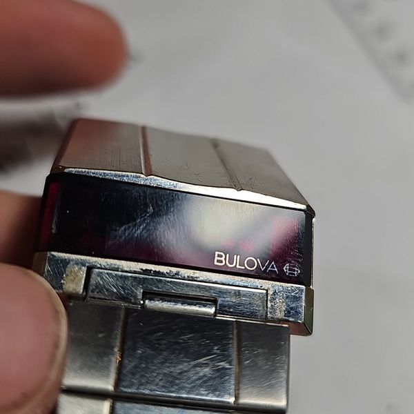 RARE VINTAGE BULOVA COMPUTRON LCD DISPLAY QUARTZ WRISTWATCH STAINLESS ...