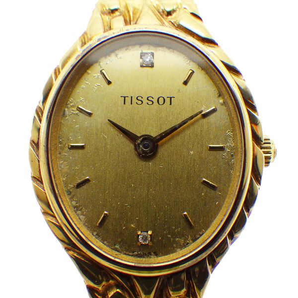 TISSOT Tissot Quartz Watch 18K AU750 Gold Chain Breath Vintage Ladies ...