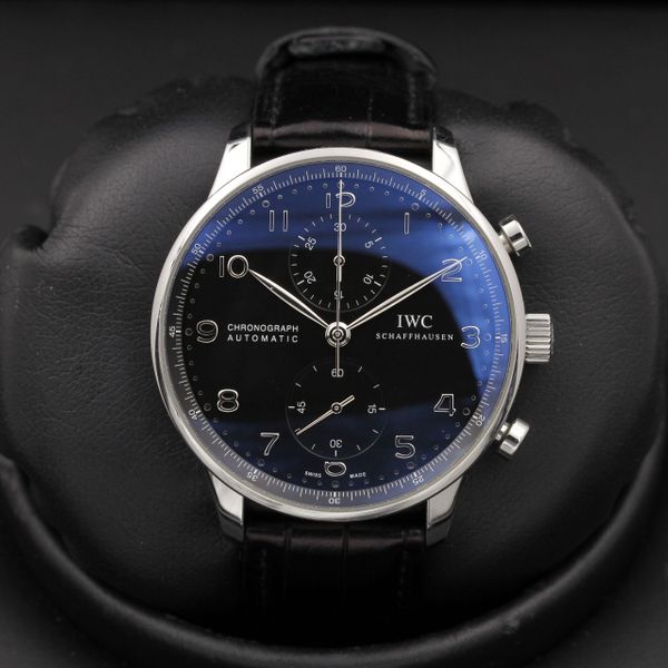 FSOT: IWC Portuguese - Chronograph - Black Dial - IW3714 - Complete ...