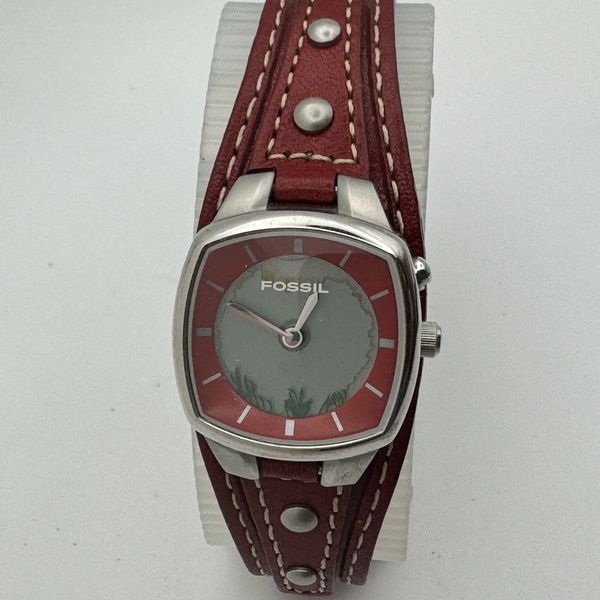 Fossil Big Tic Quartz Watch ES-9873 Women 50m Silver Steel Bund Band ...
