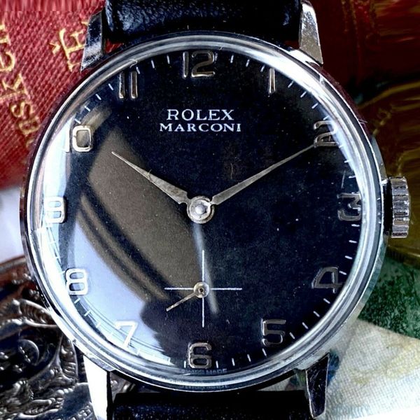 Rolex Marconi Antique Vintage Watch 1920s Black Dial Men's ...
