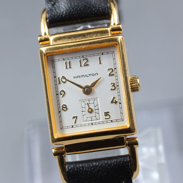 [Near MINT] HAMILTON Registered Edition 6270 Gold Small Second Qz Women ...