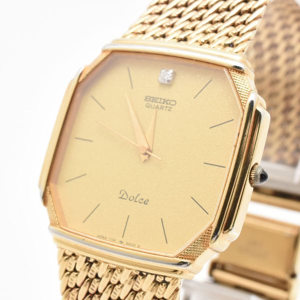 Vintage [NEAR MINT] SEIKO Dolce 7731-5000 Gold Diamond Men's Quartz Watch JAPAN | WatchCharts ...