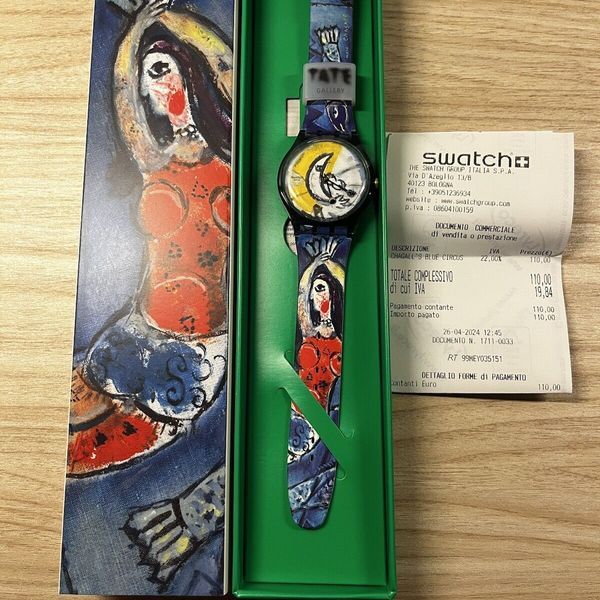 Orologio SWATCH X TATE GALLERY CHAGALL'S BLUE CIRCUS SUOZ365 Marc ...