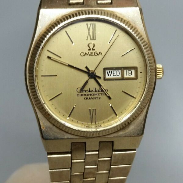 Vntg Men's OMEGA 10K Gold Filled Constellation Chronometer Day Date ...