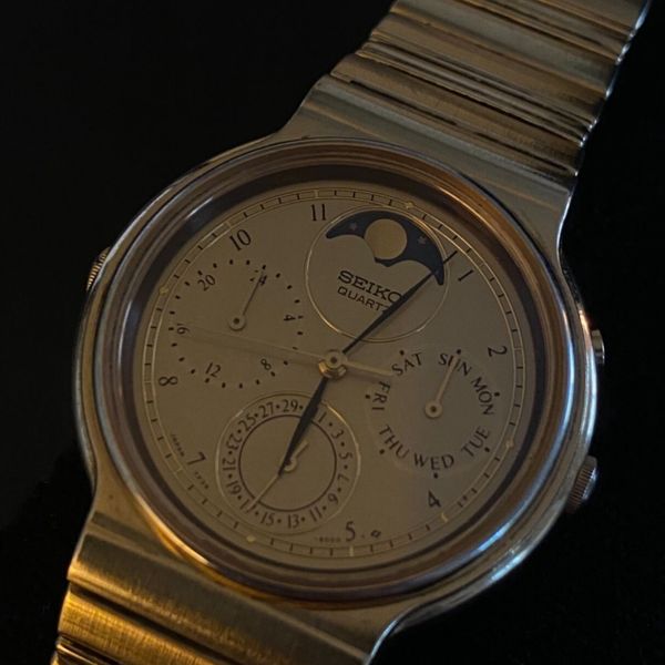 Vintage Men's Seiko Moon Phase Moonphase Calendar 7F39-6009 Quartz Dress Watch | WatchCharts ...