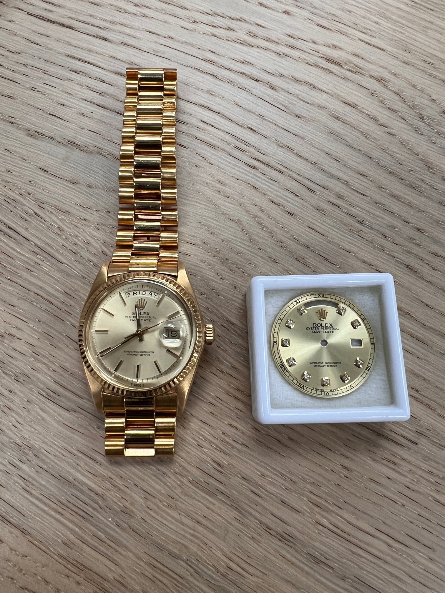 ⭐Original 18k Solid Gold⭐Three Hallmarks⭐ Rolex Oyster Perpetual Day ...