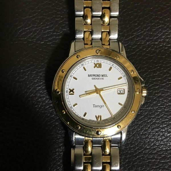 Raymond Weil Tango 5560 Men's Swiss Quartz Watch, 2 Tone, White Dial ...