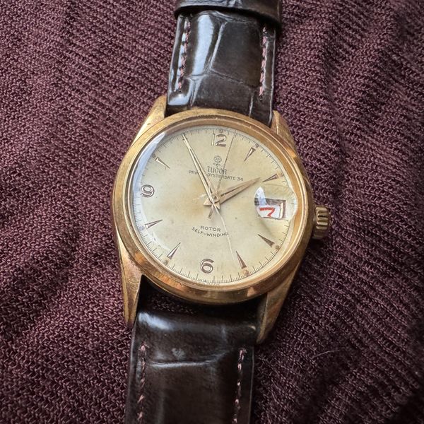 [WTS] Tudor Prince Oysterdate 34 Automatic 7914 Gold Capped Red Date ...