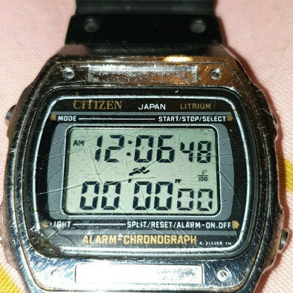 CITIZEN DIGITAL ALARM CHRONO WATCH. MODEL P110 313283 TA 1980S ...