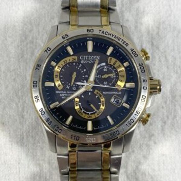Citizen Eco-Drive Perpetual Calendar Chronograph Two Tone Watch Runs ...