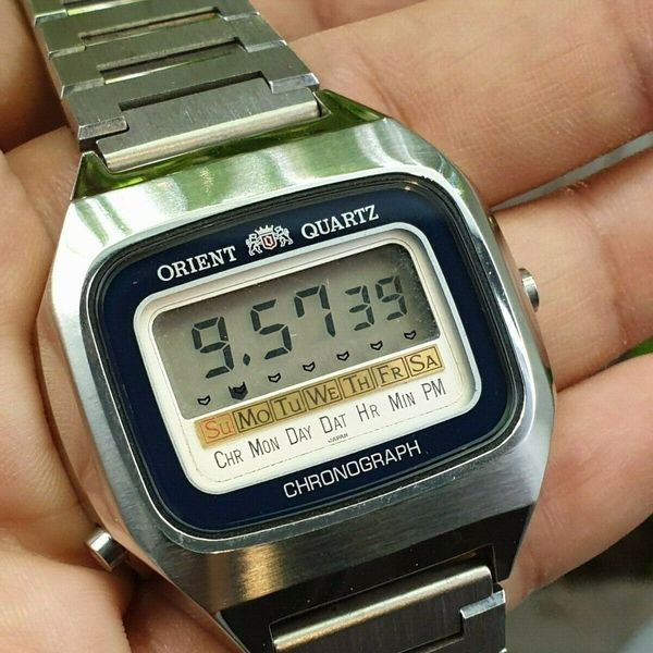 Vintage Collectors 1980s Orient Chronograph Quartz Japan Digital Watch ...
