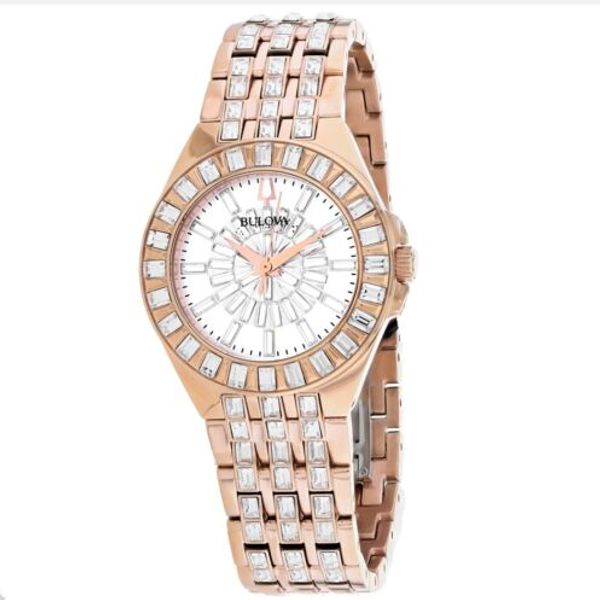 Bulova Phantom Women's Quartz Crystal Accent Rose-Gold Tone 32mm Watch ...