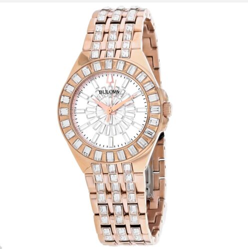 Bulova Phantom Women's Quartz Crystal Accent Rose-Gold Tone 32mm Watch ...