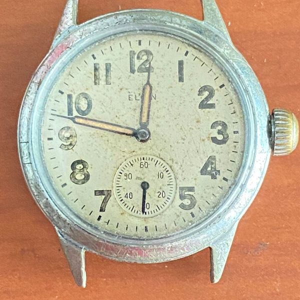 VINTAGE MEN'S WW2 ELGIN MILITARY WRIST WATCH, GR. 580, YEAR 1943, NOT ...