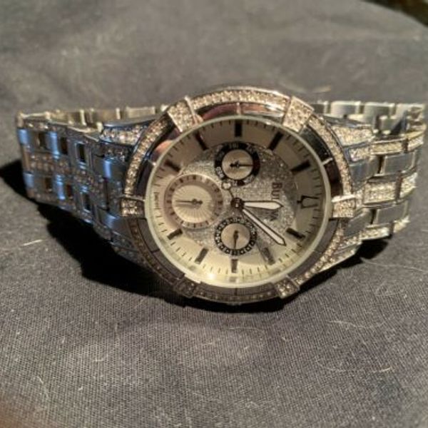 Bulova Men's Quartz Swarovski Crystal Watch C876968 | WatchCharts ...
