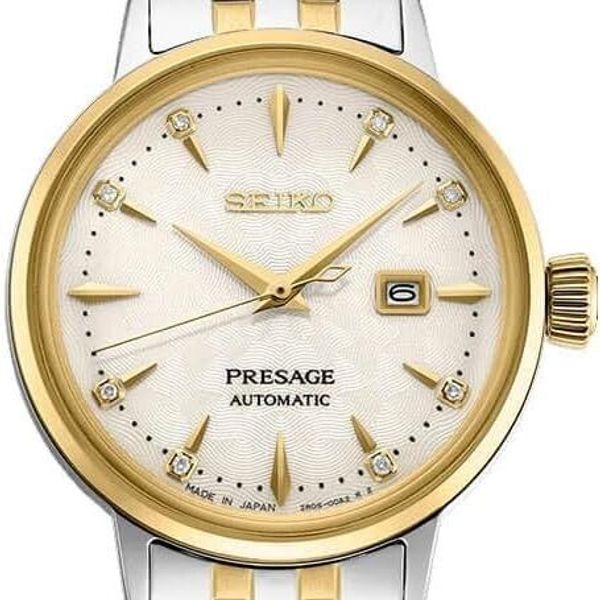 Seiko Presage Cocktail Time Diamonds Automatic Two Tone Ladies Watch ...