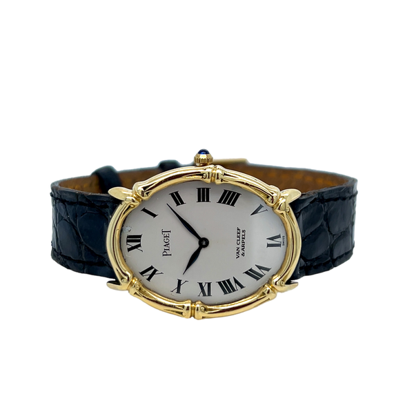 Piaget Van Cleef & Arpels 25x31mm Bamboo Oval Frame Watch 18K Yellow ...