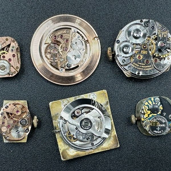 Lot Of 6 Assorted Watch Faces Movements Mechanical & Quartz Omega ...