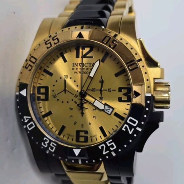 Invicta Reserve Excursion Chronograph Gold Black Men's Watch 20141 49.5mm | WatchCharts Marketplace