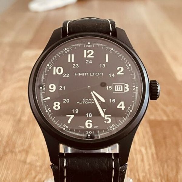 Hamilton Men's Khaki Field Titanium Automatic Watch Black H70575733 ...