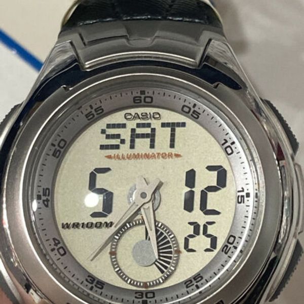 Casio AQ-160 3319 World Time Countdown Timer 5 Alarm Auto Light Watch ...
