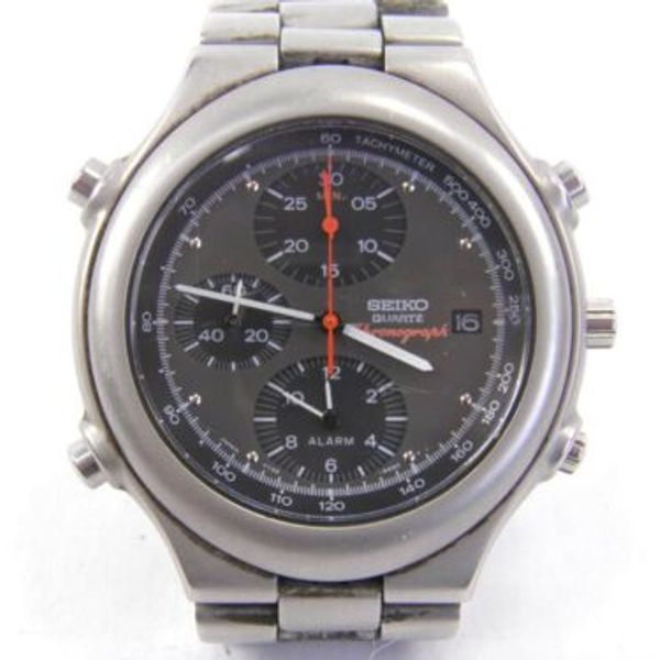 Vintage Mens Seiko Chronograph Alarm 7T32-6B60 stainless s quartz wrist watch | WatchCharts ...