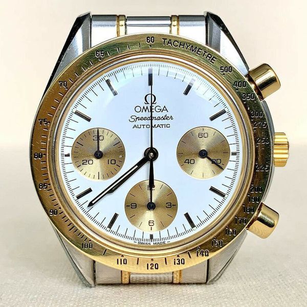 *Rare* Omega Speedmaster 18K Gold & SS Automatic Watch w/ Box Paper ...