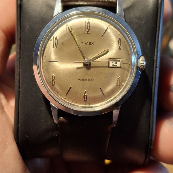 Timex Marlin 1965 Silver Tone Silver Dial Mens Vintage 1960s Mechanical ...