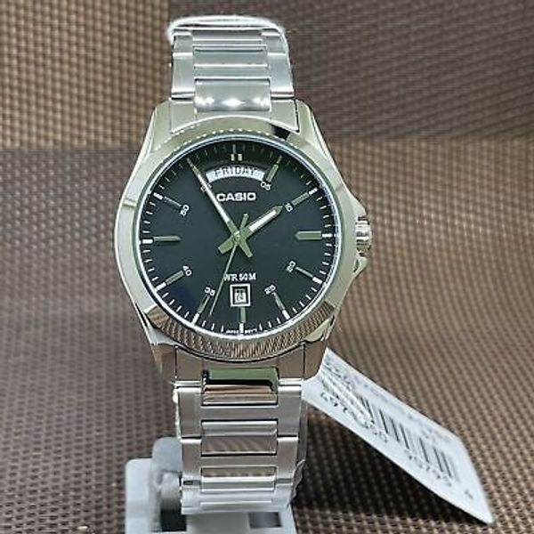 Casio MTP-1370D-1A1 Standard Analog Stainless Steel Bracelet Men's ...