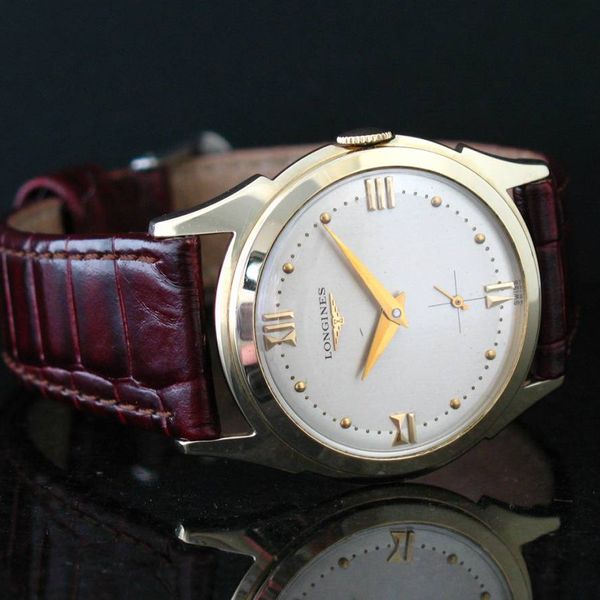 SOLD 14K Solid Gold 1953 Longines Caliber 23Z - Fancy Lugs - Fabulous ...
