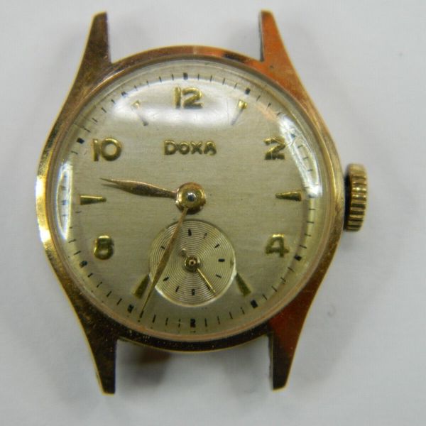 VINTAGE DOXA 14K SOLID GOLD LADIES WATCH - RUNS WELL - GOOD TIMER - 4 ...