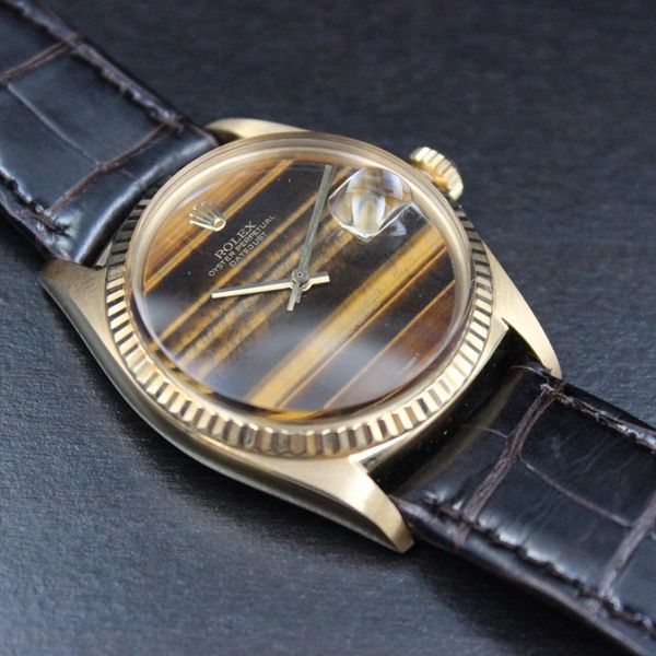 ROLEX DATEJUST 1601/8 GENUINE TIGER EYE STONE DIAL TIGER EYE DIAL ...