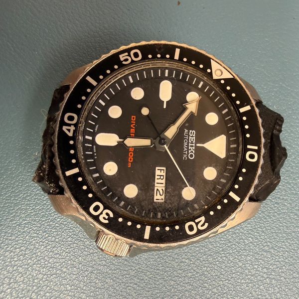 Seiko 7S26-0020 Day Date Diver Scuba 200m ST.Steel Automatic Mens Watch ...